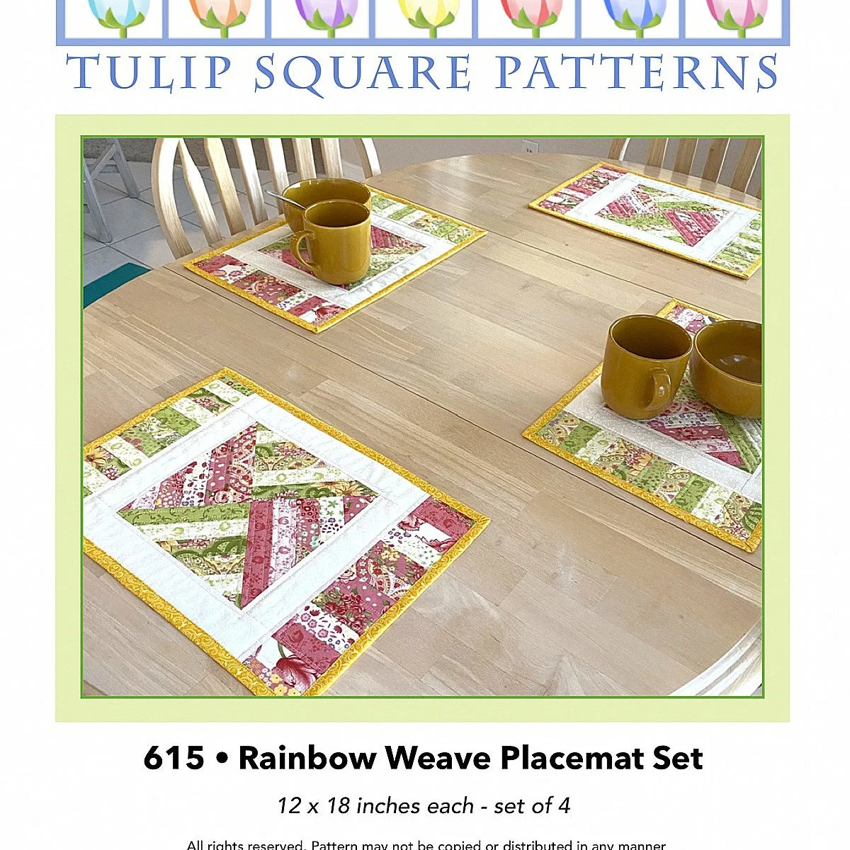 Rainbow Weave Placemats Set Downloadable Pattern – Quilting Books Patterns and Notions