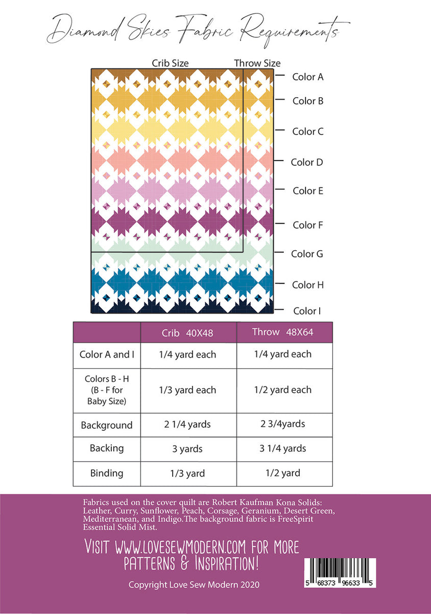 Diamond Skies Quilt Pattern – Quilting Books Patterns and Notions