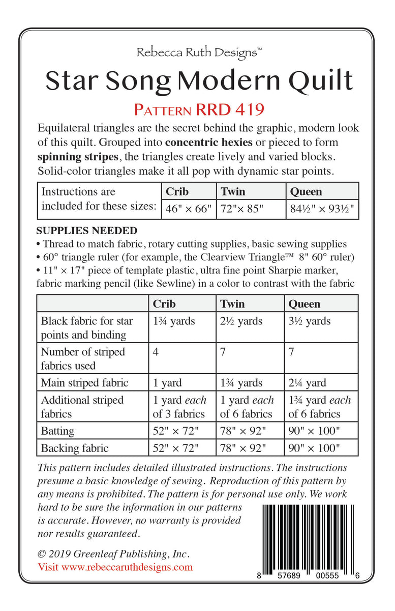 Star Song Modern Quilt Pattern – Quilting Books Patterns and Notions