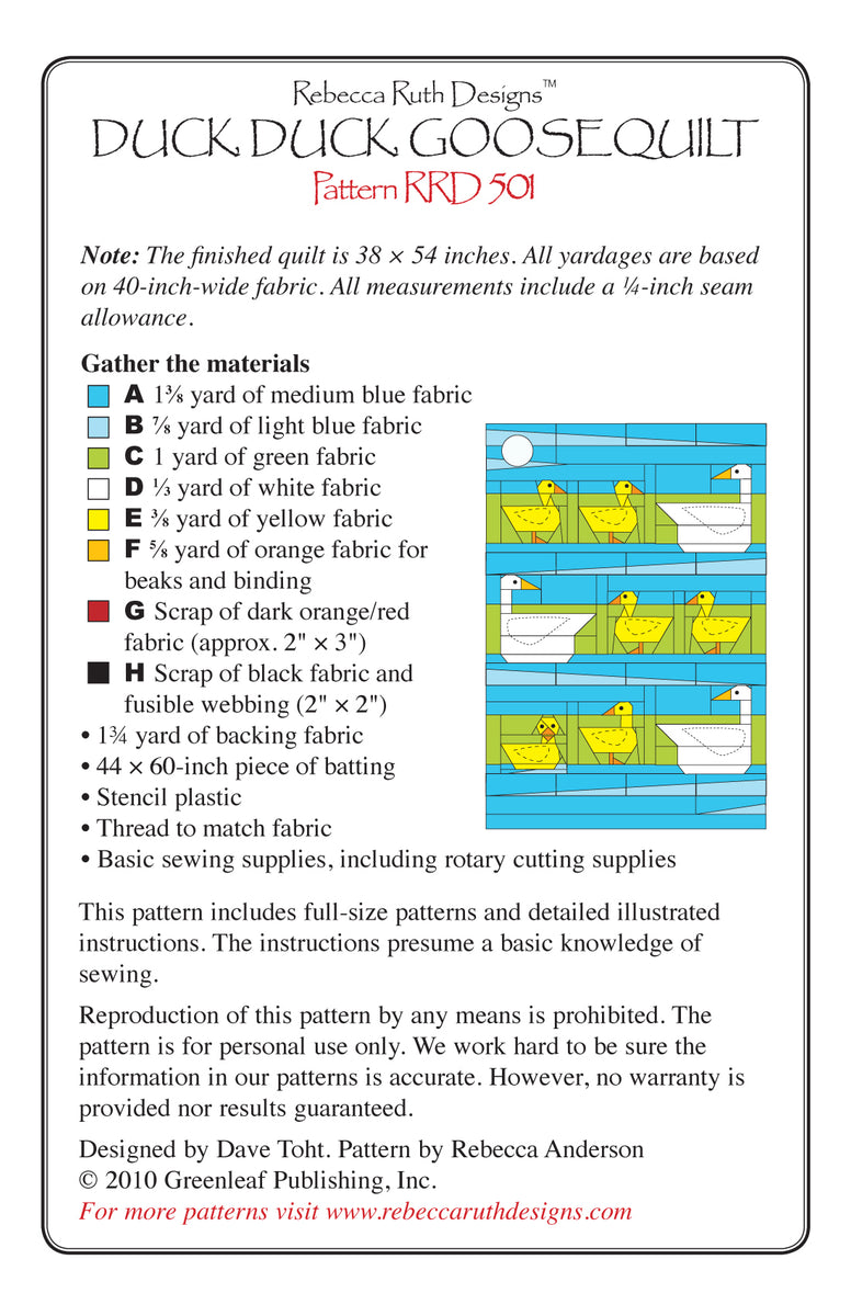 Duck, Duck, Goose Quilt Pattern – Quilting Books Patterns and Notions