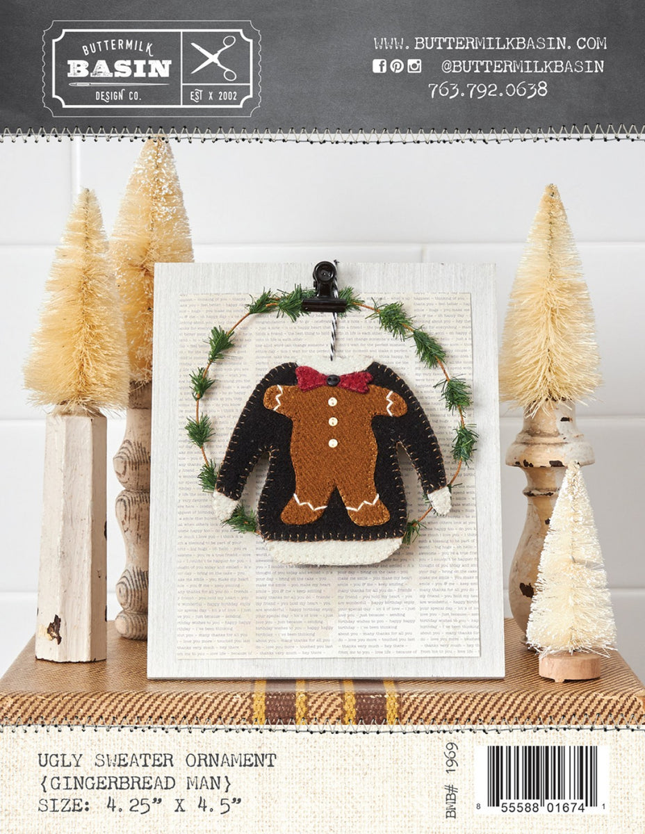Ugly Sweater Ornament - Gingerbread Man Pattern – Quilting Books ...