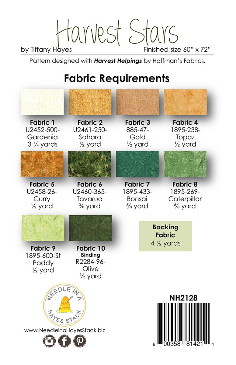 Harvest Stars Quilt Pattern – Quilting Books Patterns and Notions