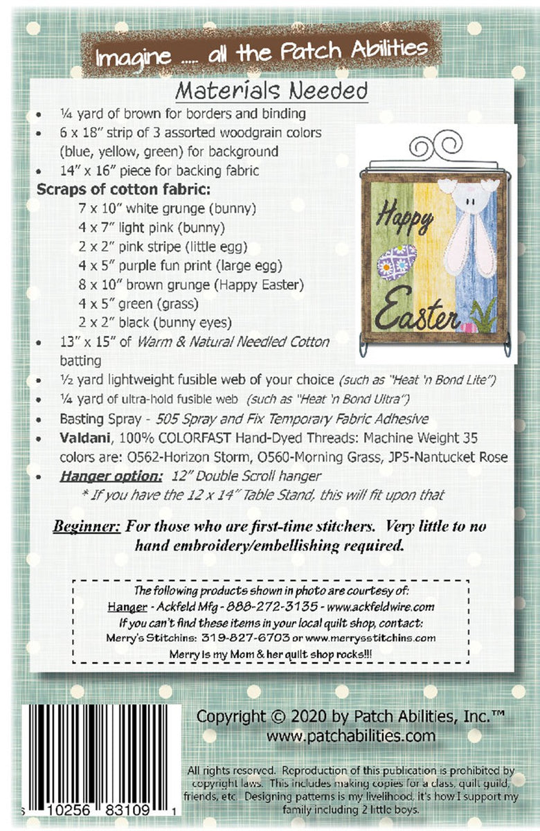 Happy Easter Patterns – Quilting Books Patterns and Notions