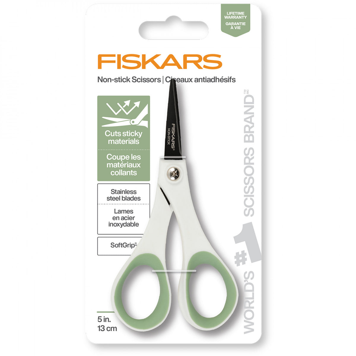 Fiskars Non-stick Titanium Softgrip Detail Scissors 5in Forest Fern ...