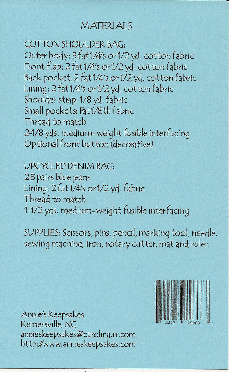 Boho Shoulder Bag Pattern – Quilting Books Patterns and Notions