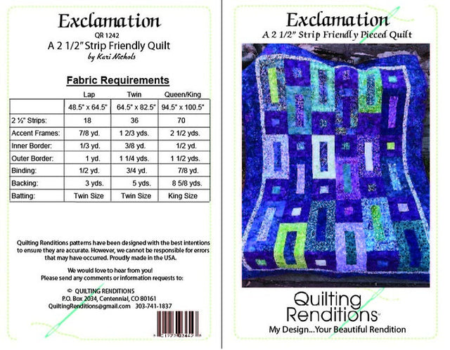 Exclamation Downloadable Pattern – Quilting Books Patterns and Notions
