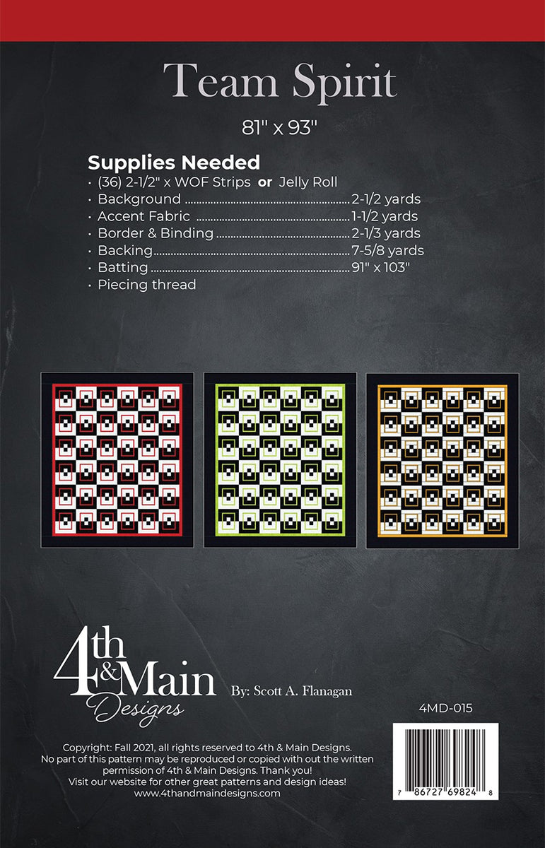 Team Spirit Quilt Pattern – Quilting Books Patterns and Notions