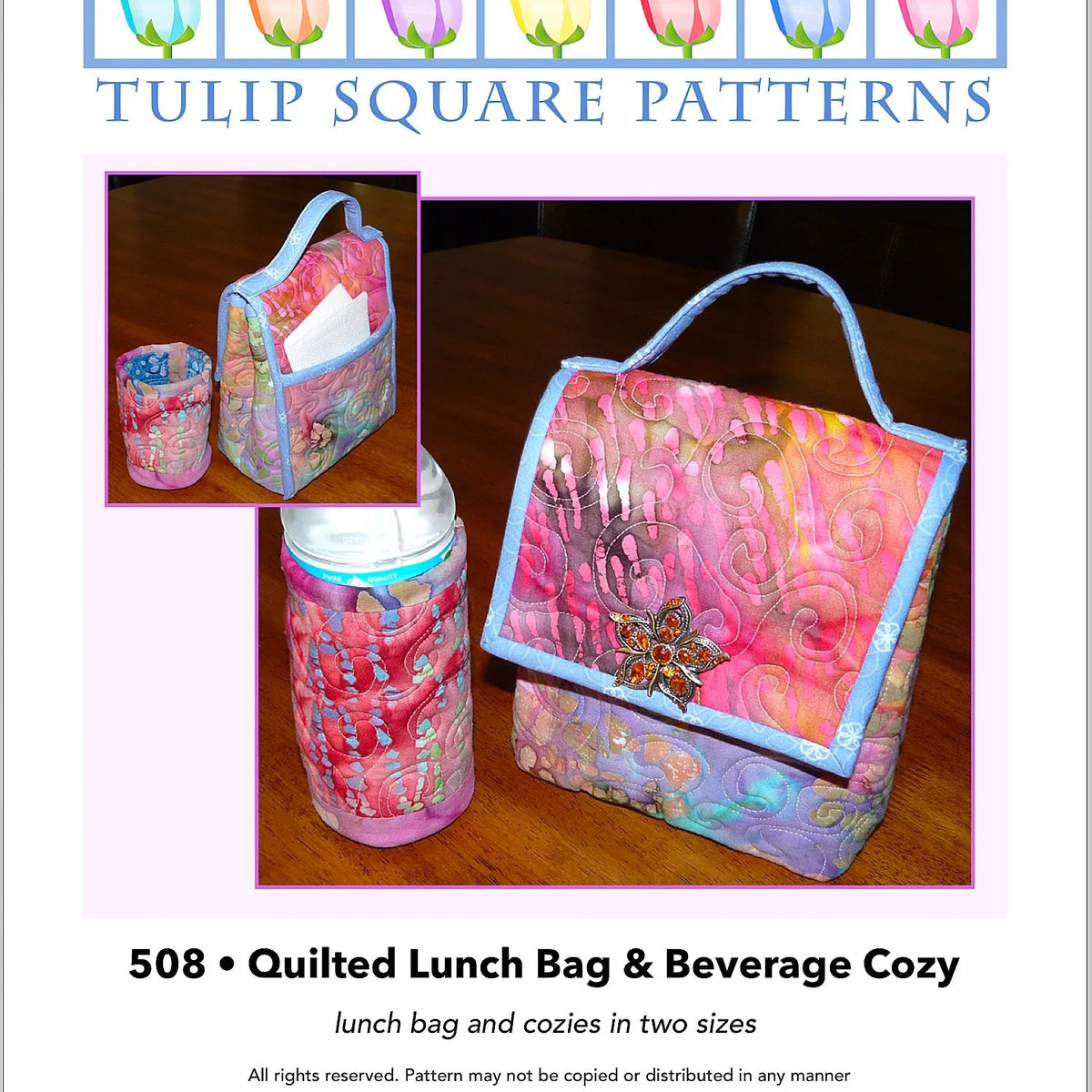 Quilted Lunch Bag & Beverage Cozy Downloadable Pattern – Quilting Books ...