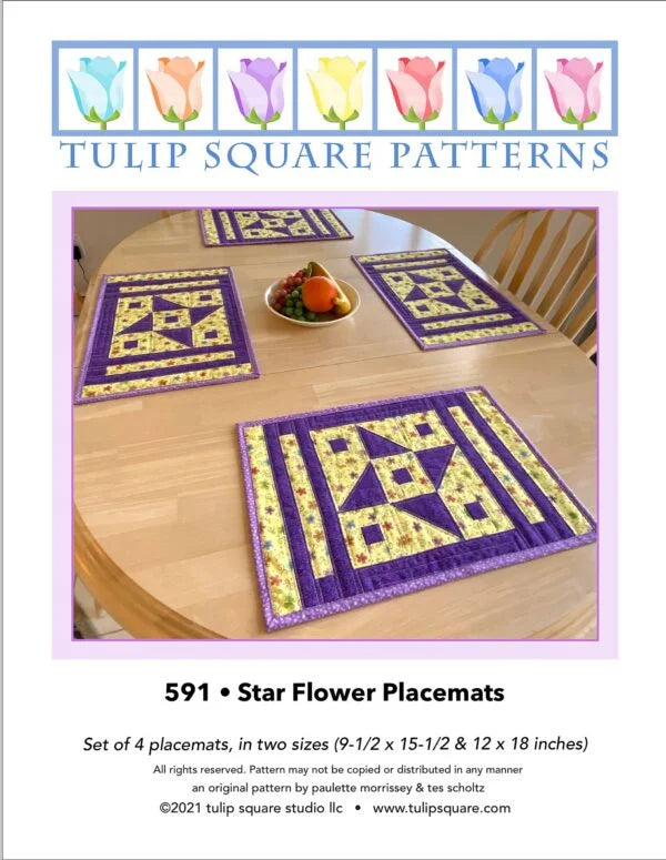 Star Flower Placemats Downloadable Pattern – Quilting Books Patterns ...