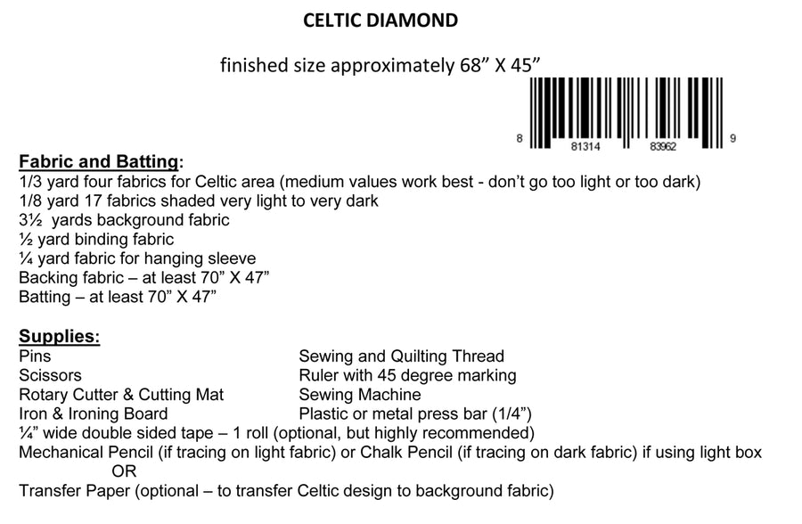 Celtic Diamond Quilt Pattern – Quilting Books Patterns and Notions