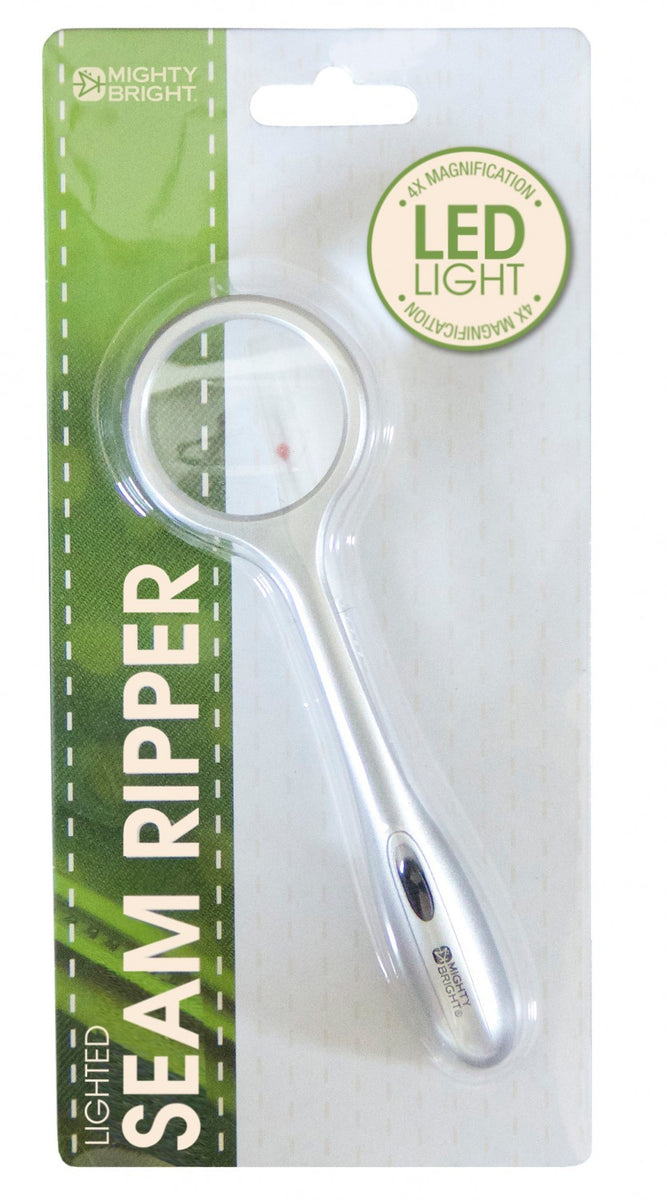 LED Lighted Seam Ripper with Magnifier Silver – Quilting Books Patterns ...