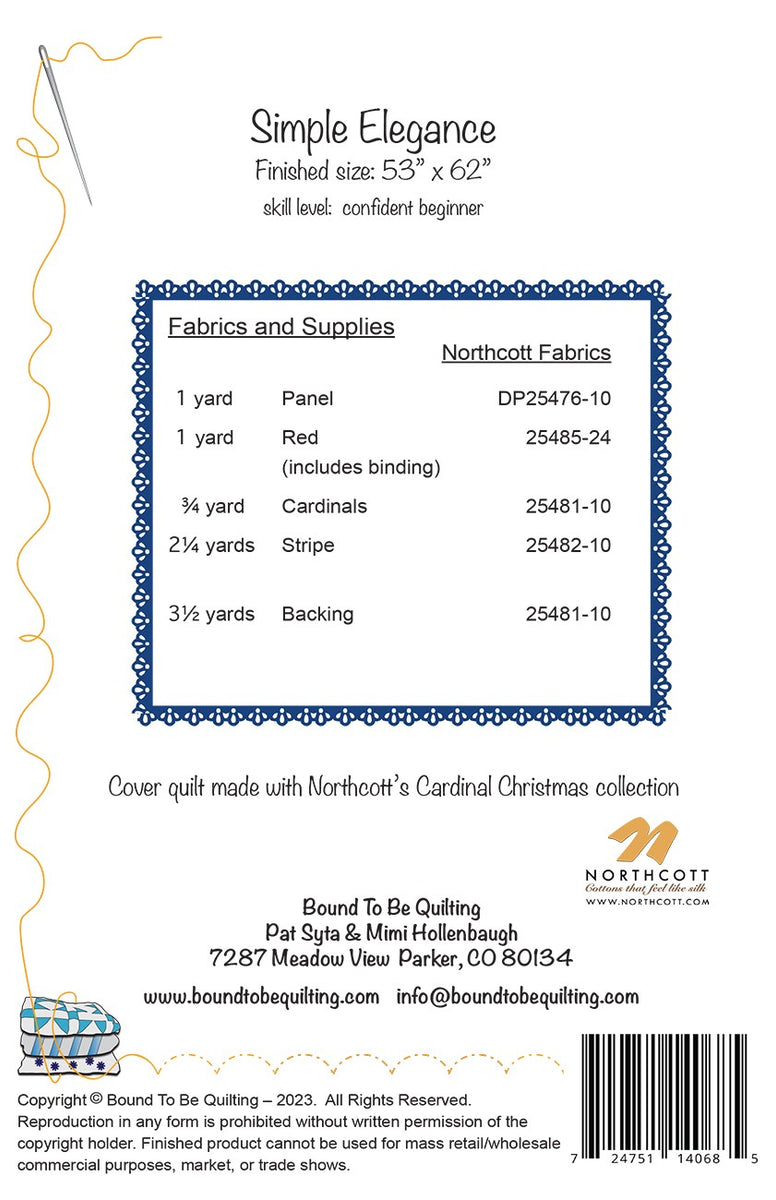 Simple Elegance Quilt Pattern – Quilting Books Patterns and Notions