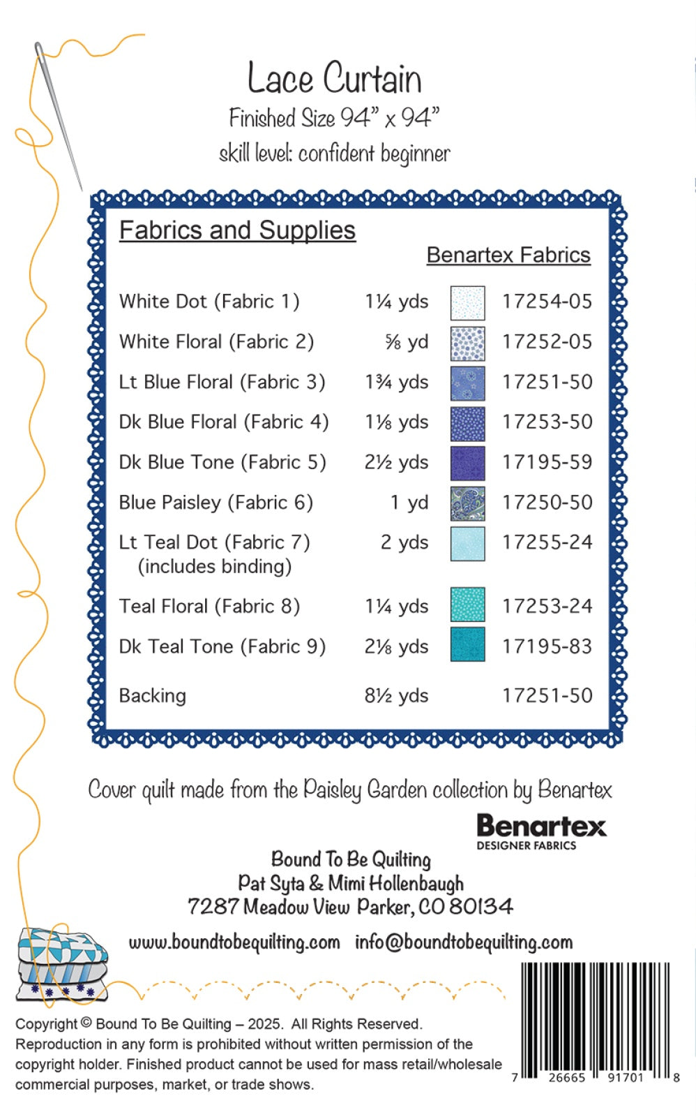 Lace Curtain Quilt Pattern – Quilting Books Patterns and Notions