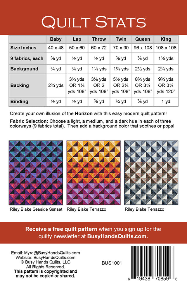 Horizon Quilt Pattern – Quilting Books Patterns and Notions
