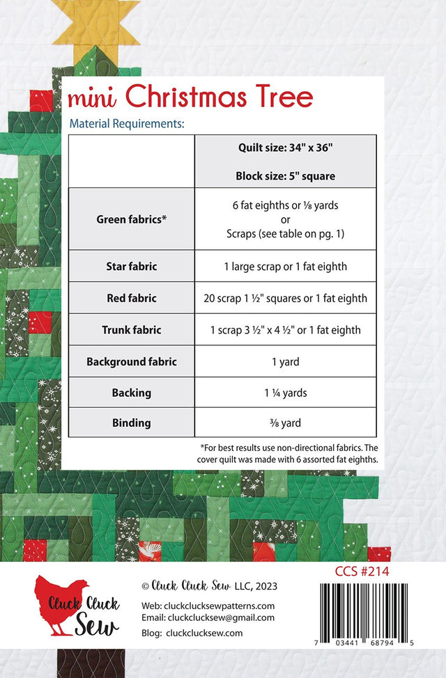 Mini Christmas Tree Pattern – Quilting Books Patterns and Notions