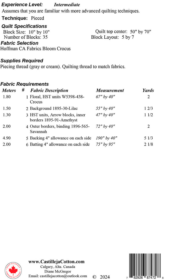 Framed Crocus Quilt Pattern – Quilting Books Patterns and Notions