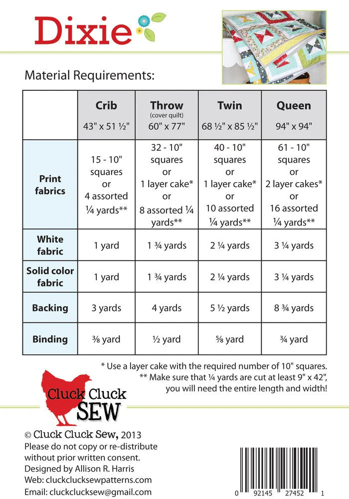 Dixie Quilt Pattern – Quilting Books Patterns and Notions