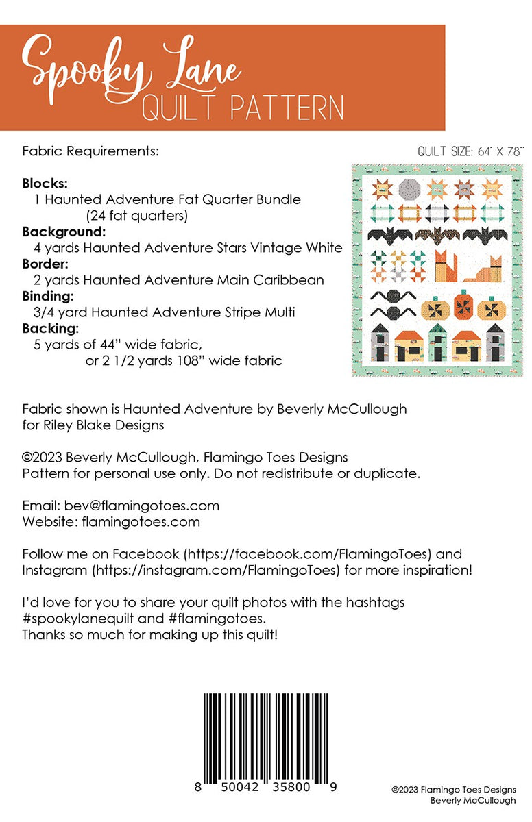 Spooky Lane Quilt Pattern – Quilting Books Patterns and Notions