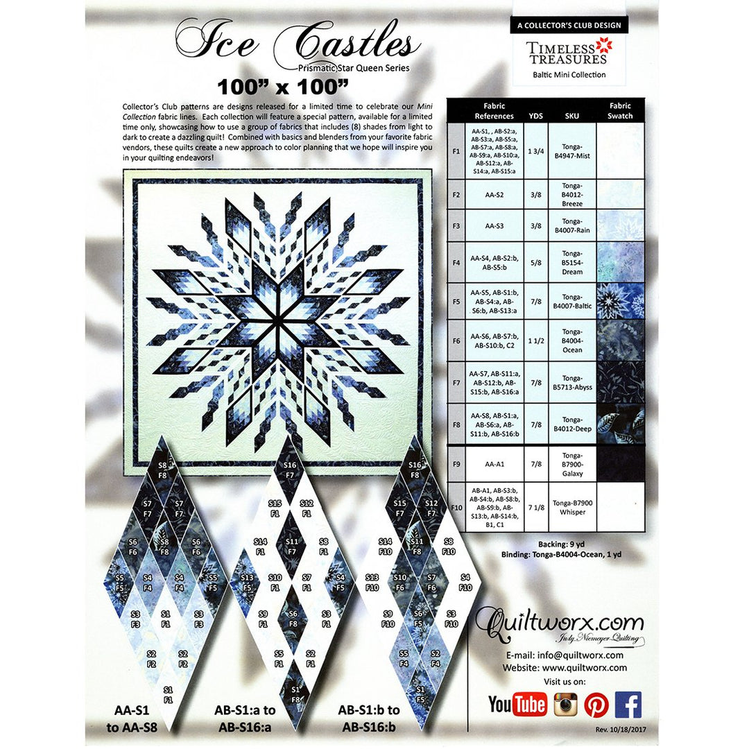 Ice Castles Quilters Pattern – Quilting Books Patterns and Notions