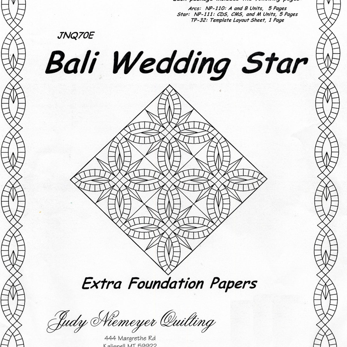 Bali Wedding Star Extra Foundation Paper – Quilting Books Patterns and ...