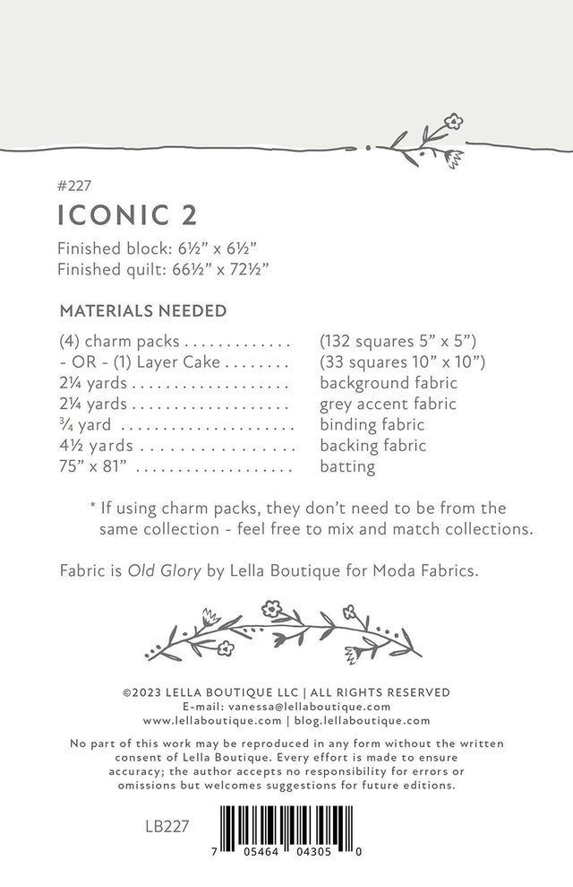 Iconic 2 Quilt Pattern – Quilting Books Patterns and Notions