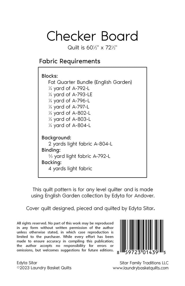 Checker Board Quilt Pattern – Quilting Books Patterns and Notions