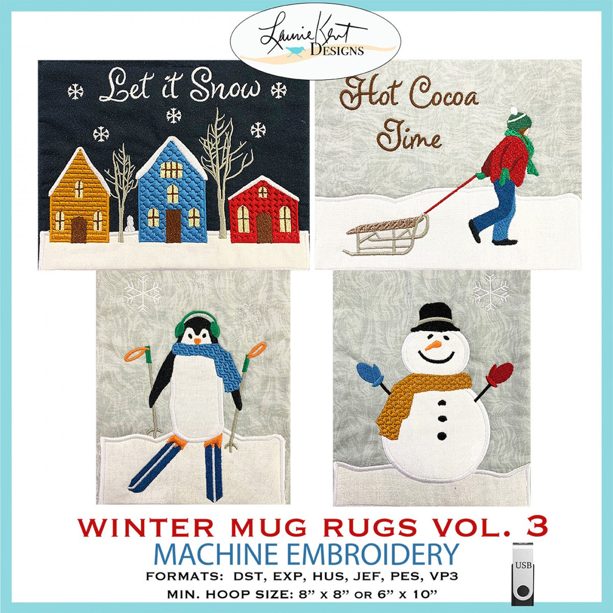 Winter Mug Rug Vol III Embroidery USB – Quilting Books Patterns and Notions