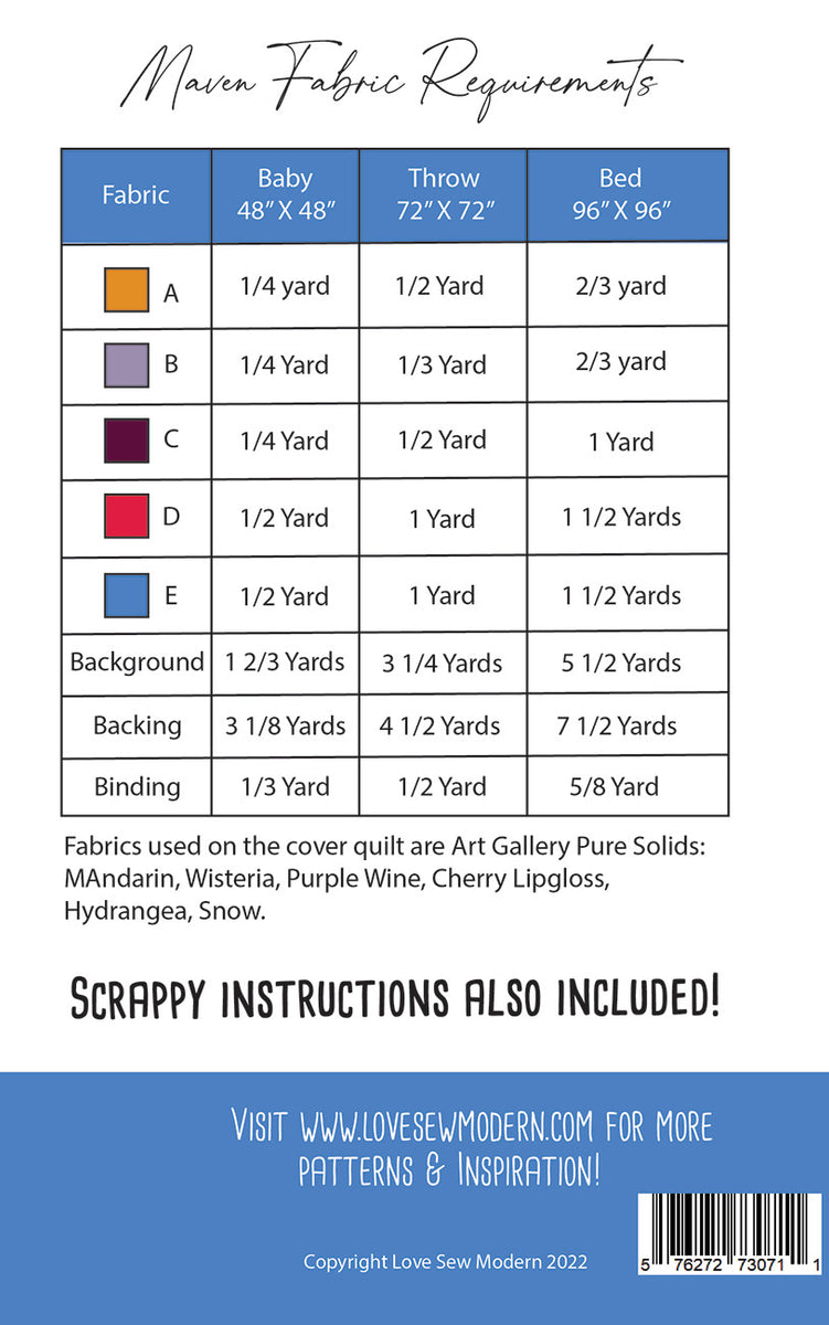 Maven Quilt Pattern – Quilting Books Patterns and Notions
