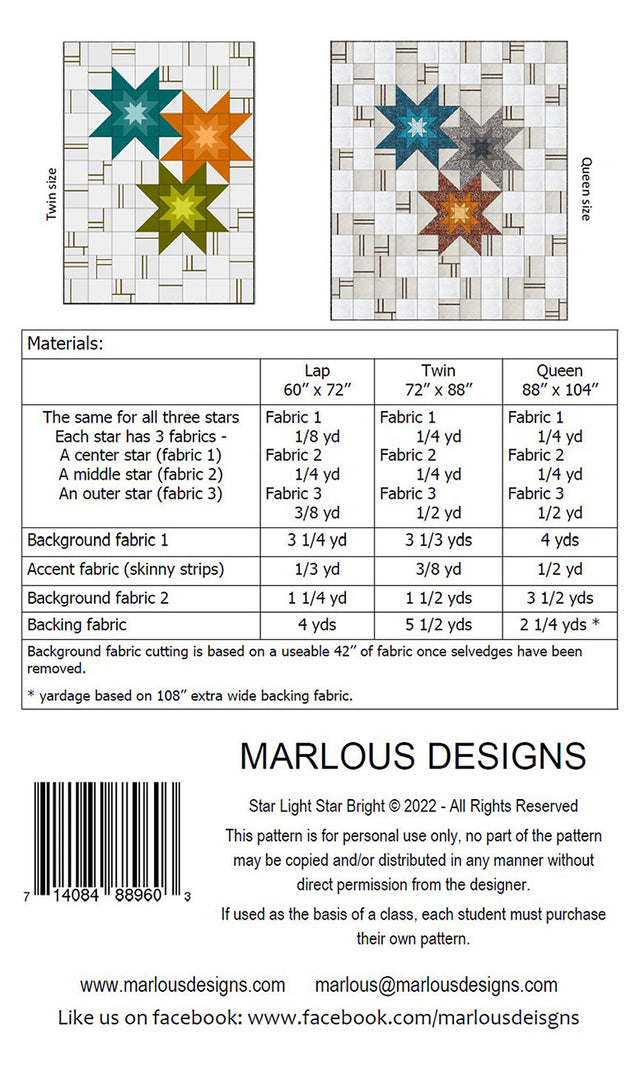 Star Light Star Bright Quilt Pattern – Quilting Books Patterns and Notions