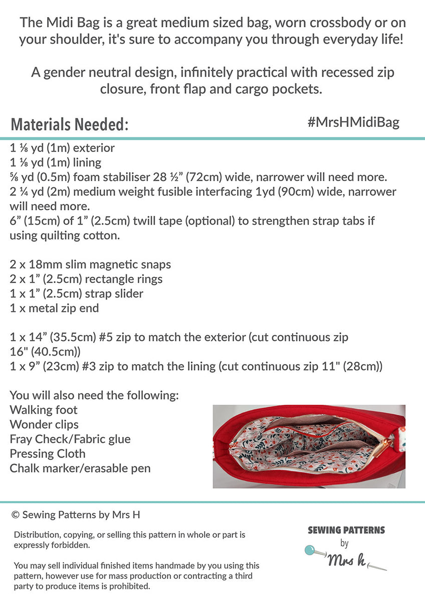 The Midi Bag Pattern – Quilting Books Patterns and Notions