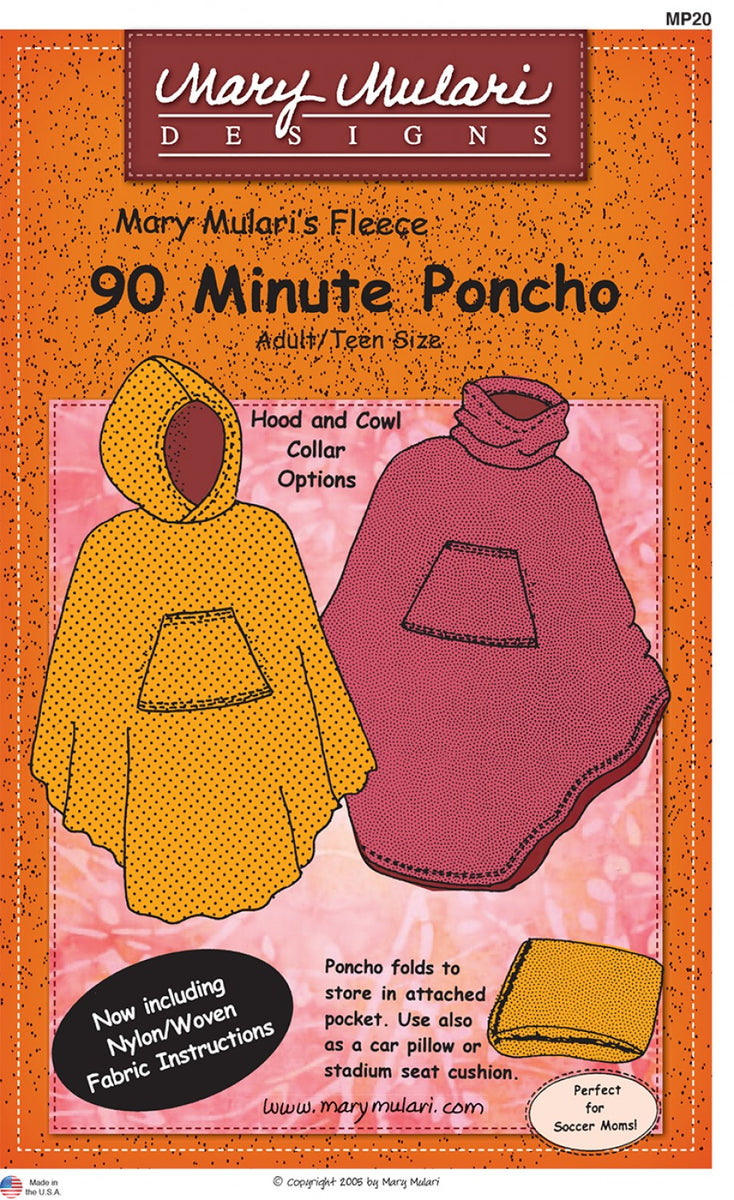 90 Minute Poncho Pattern – Quilting Books Patterns and Notions