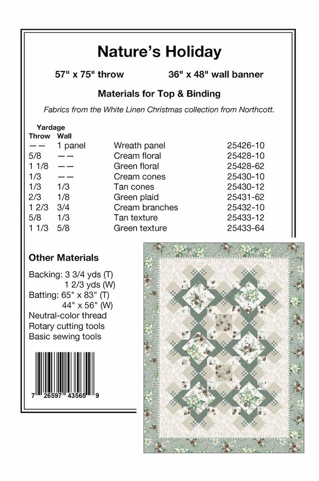 Nature’s Holiday Quilt Pattern – Quilting Books Patterns and Notions
