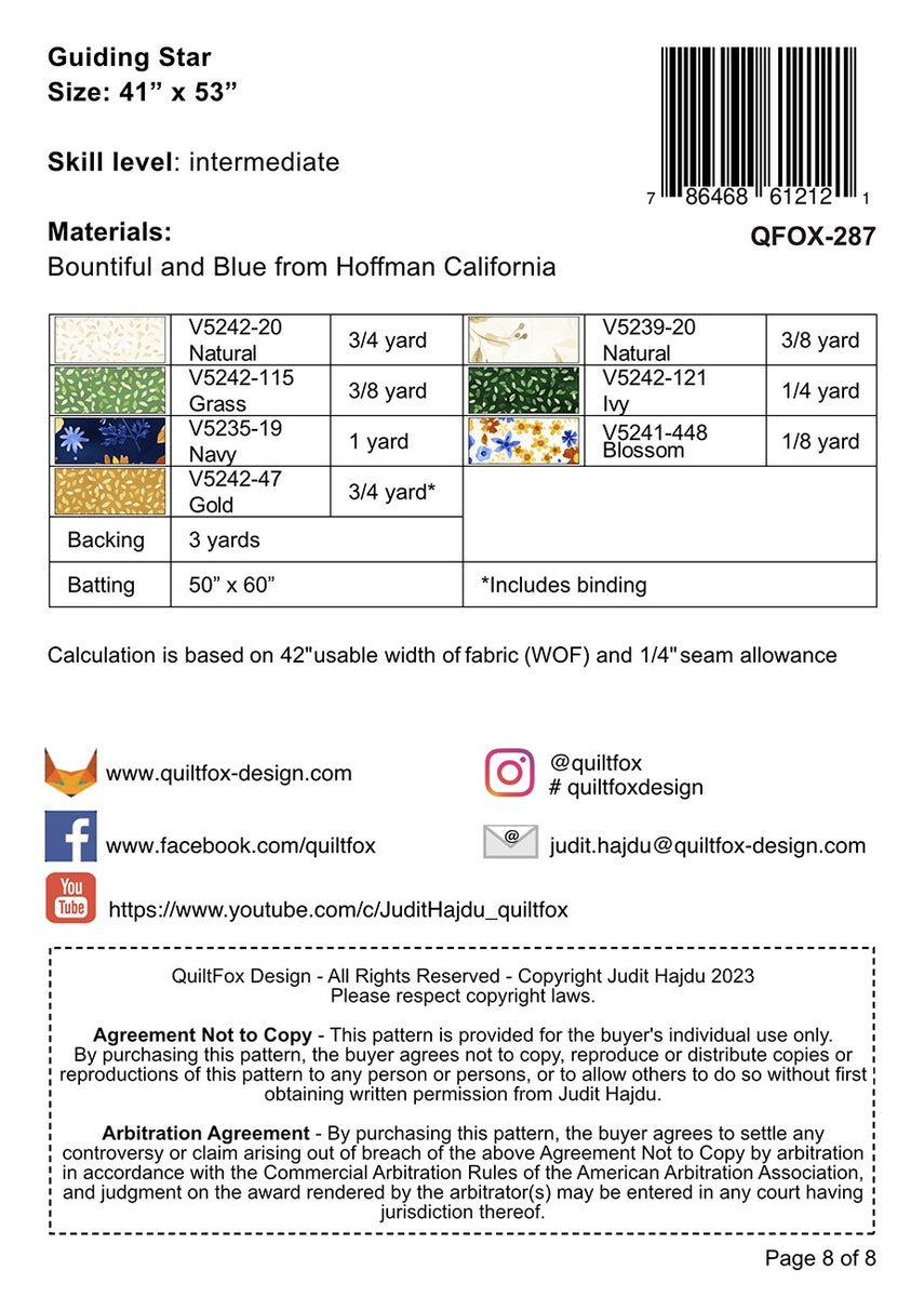 Guiding Star Bountiful & Blue Quilt Pattern – Quilting Books Patterns ...