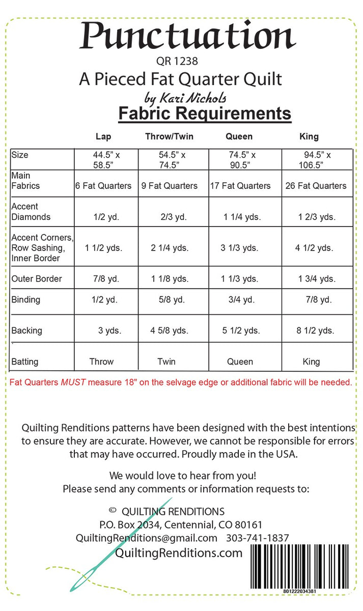 Punctuation Quilt Pattern – Quilting Books Patterns and Notions