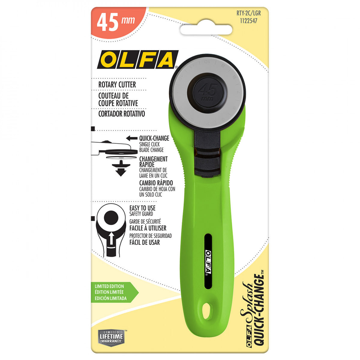 OLFA 45mm Quick-Change Rotary Cutter Lime – Quilting Books Patterns and ...