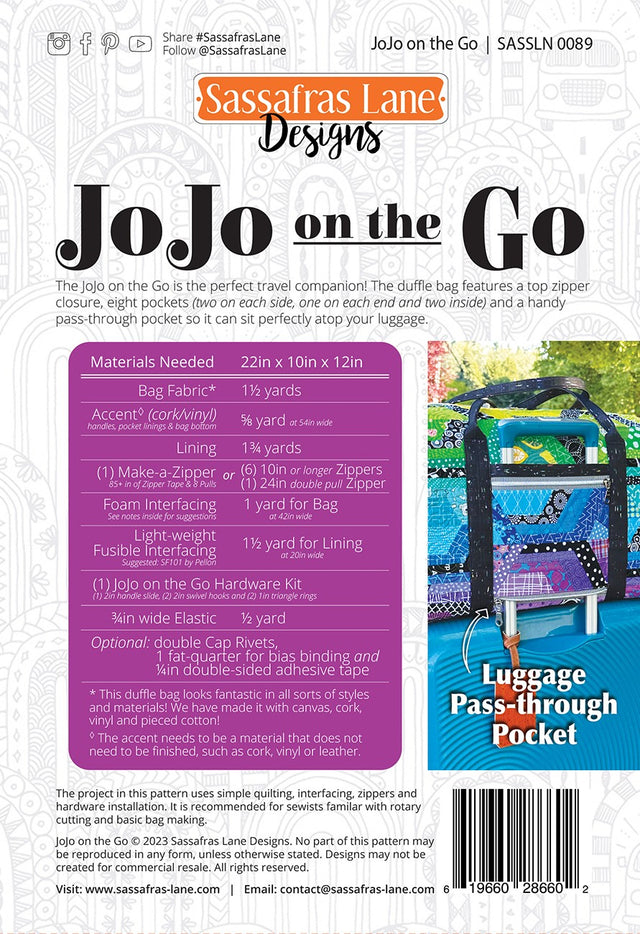 JoJo on the Go Duffle Bag Pattern – Quilting Books Patterns and Notions