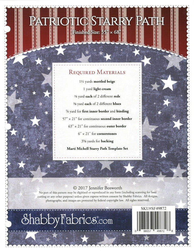 Patriotic Starry Path QBPN Pattern – Quilting Books Patterns and Notions