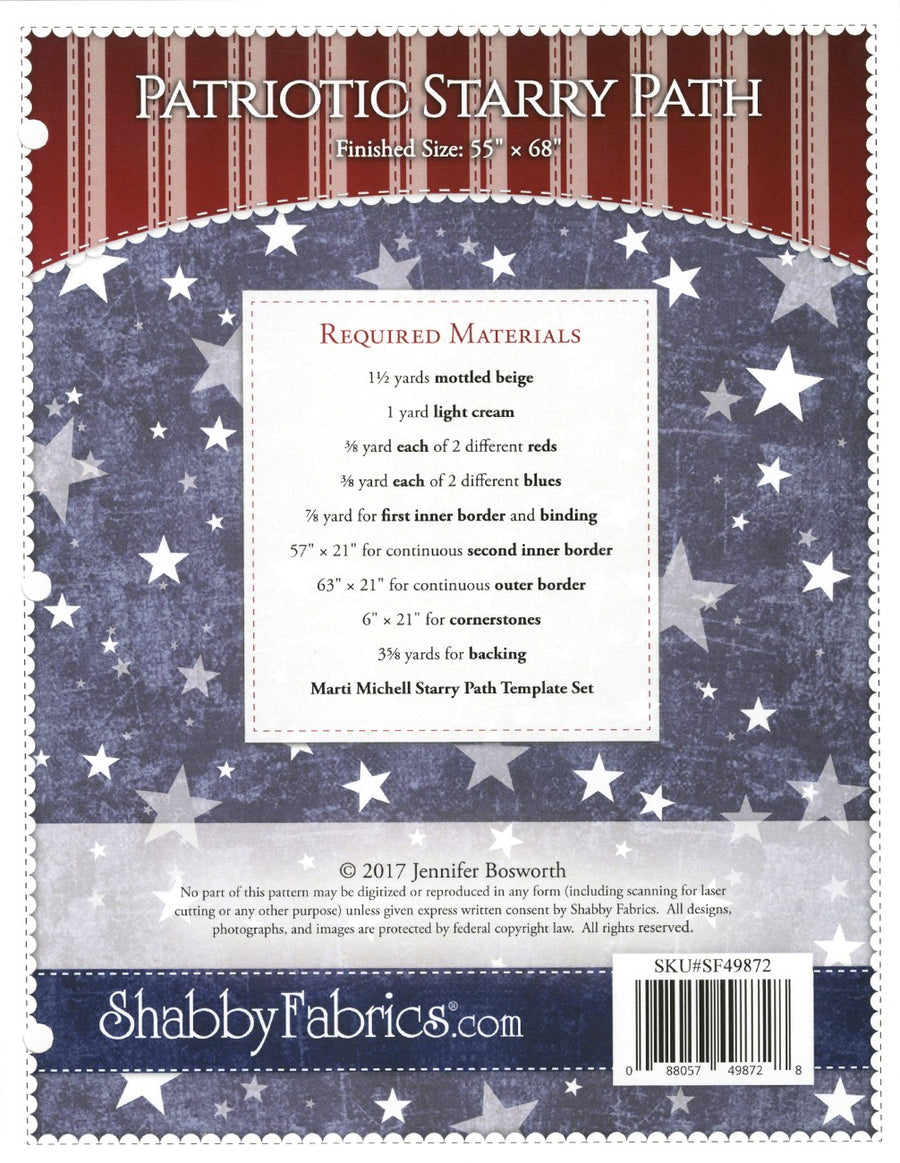 Patriotic Starry Path QBPN Pattern – Quilting Books Patterns and Notions