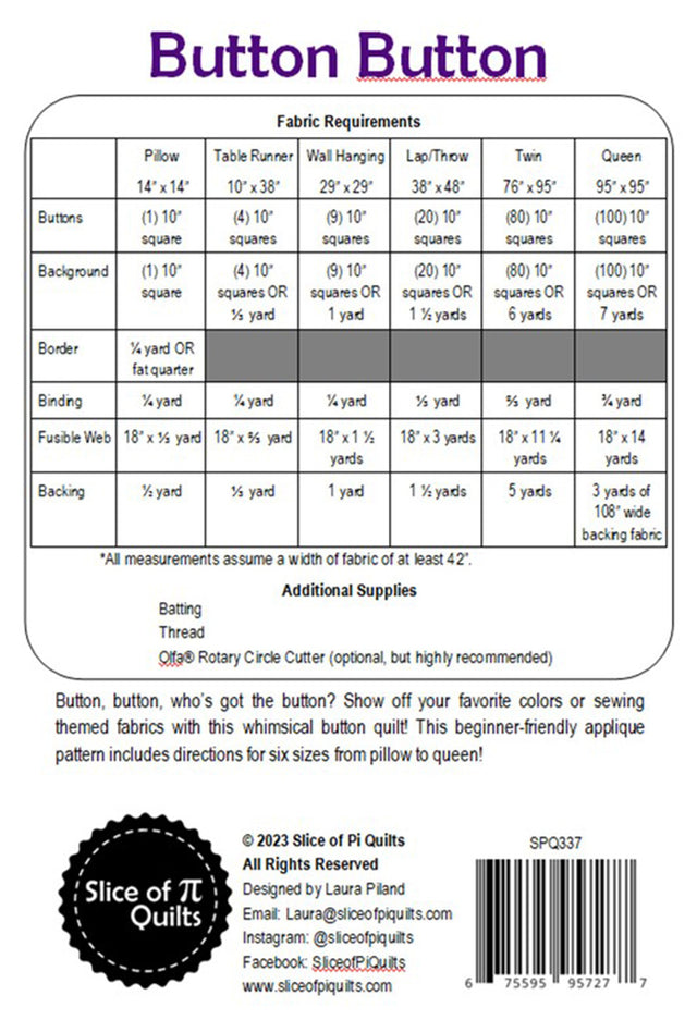Button Button Quilt Pattern – Quilting Books Patterns and Notions