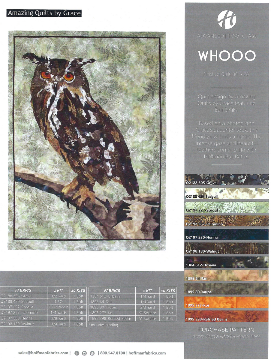 Whooo Quilt Pattern – Quilting Books Patterns and Notions