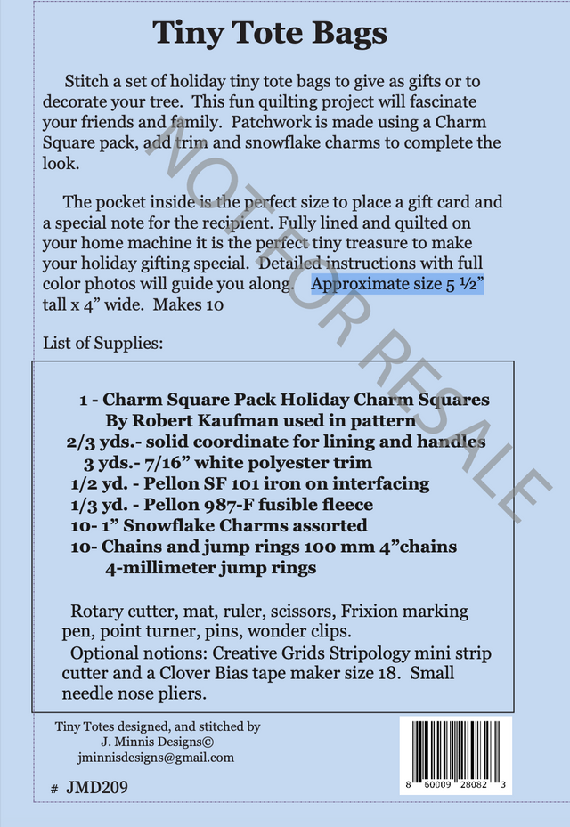 Tiny Tote Downloadable Pattern – Quilting Books Patterns and Notions