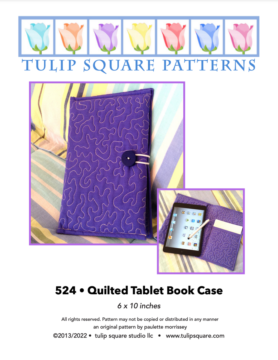 Quilted Tablet Book Case Downloadable Pattern – Quilting Books Patterns ...