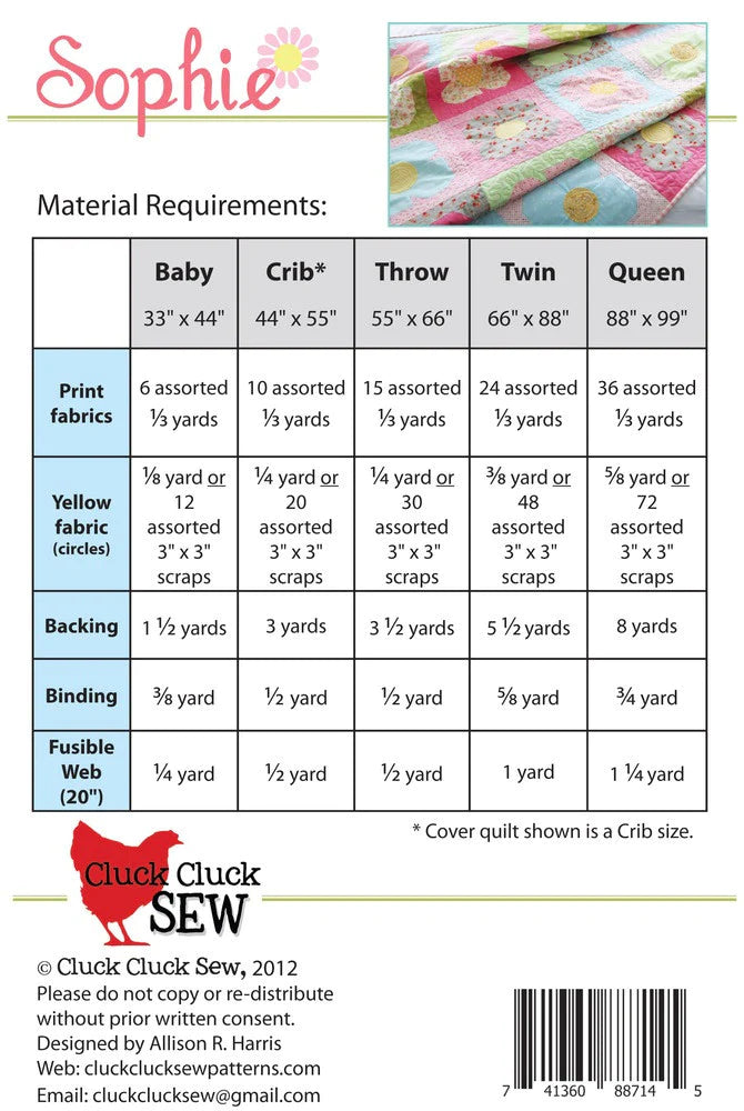 Sophie Quilt Pattern – Quilting Books Patterns and Notions