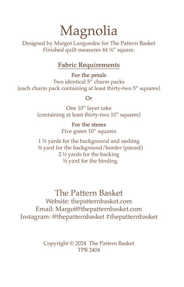 Magnolia Quilt Pattern – Quilting Books Patterns and Notions