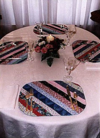 Strip Pieced Placemats Pattern – Quilting Books Patterns and Notions