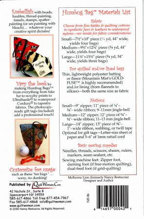 Humbug Bag Quilting Pattern – Quilting Books Patterns and Notions