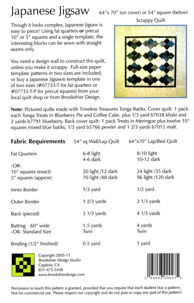 Japanese Jigsaw - New Patterns – Quilting Books Patterns and Notions