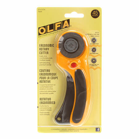 Olfa 45 mm Deluxe Ergonomic Rotary Cutter Quilt – Quilting Books ...