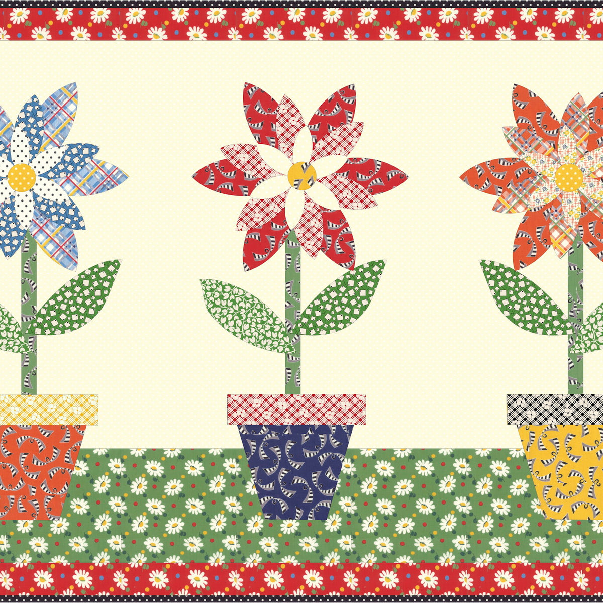 Flowers In Pots Downloadable Pattern – Quilting Books Patterns and Notions