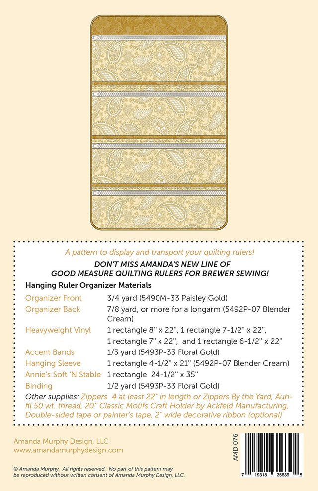 Hanging Ruler Organizer Quilting Patterns – Quilting Books Patterns and ...